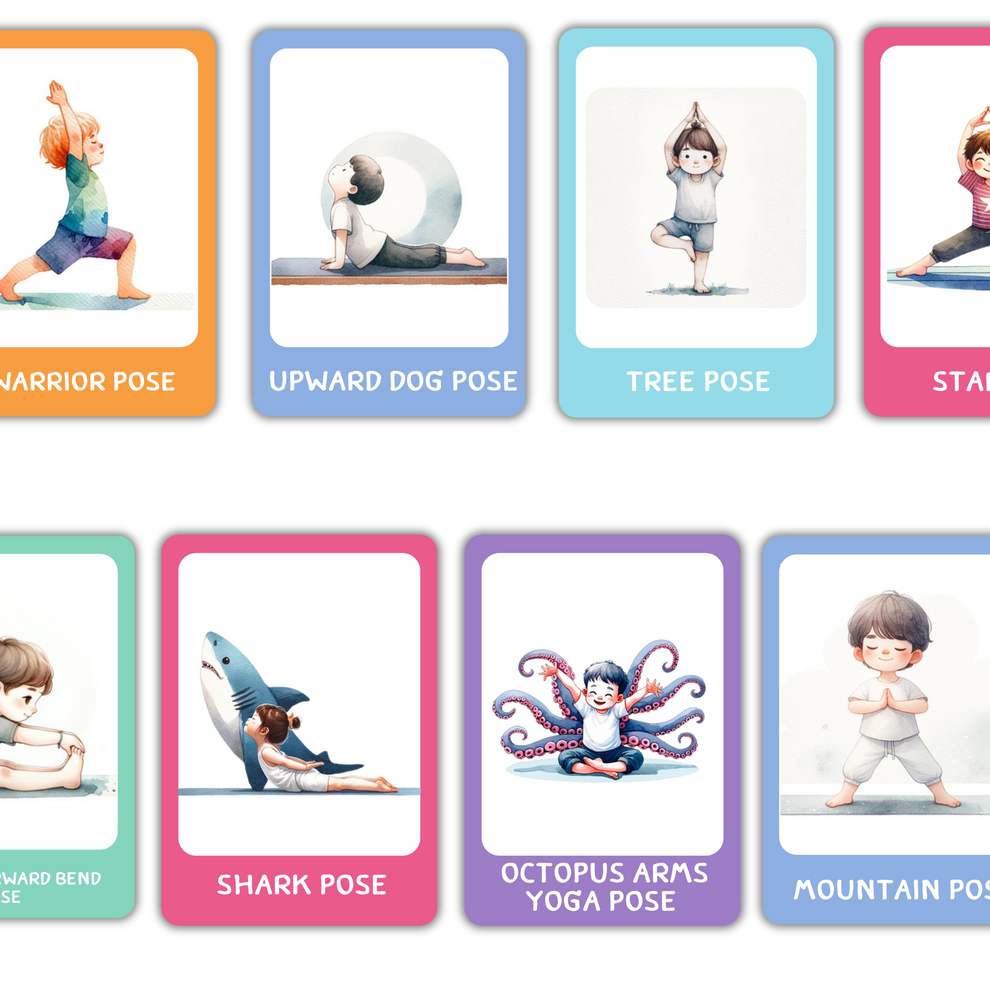 Kids Yoga Poses Flash Cards | 20 Fun & Unique Yoga Poses for Kids – THE ...